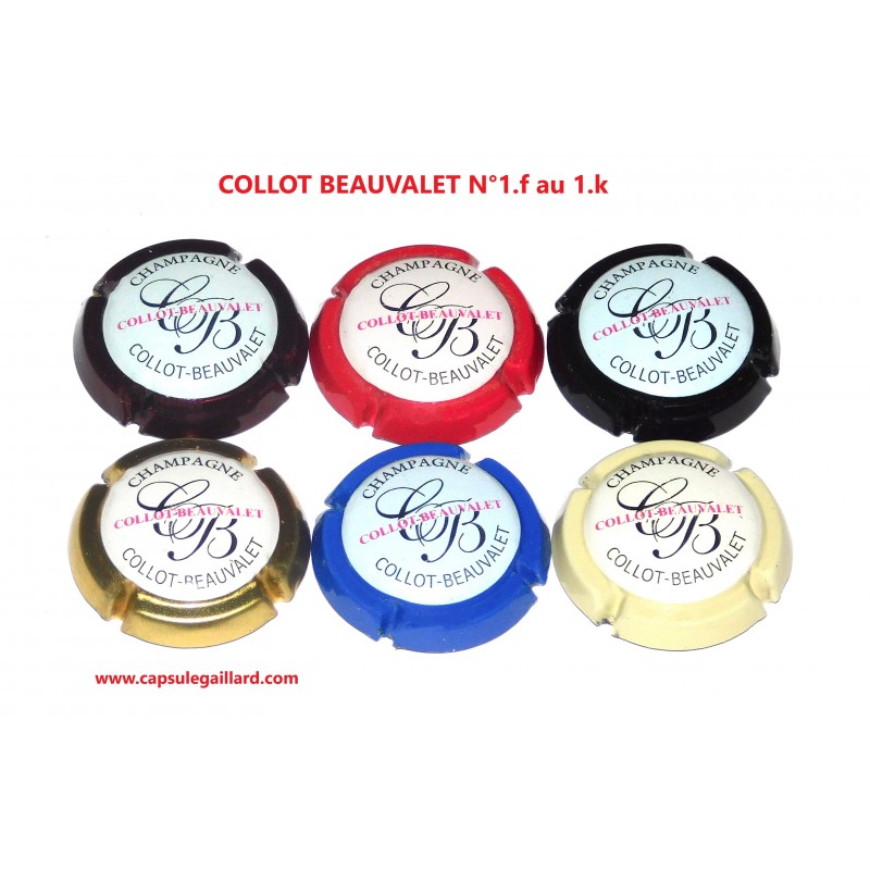 Série de 6 Capsules de champagne COLLOT BEAUVALET N°1.f au 1.k ...
